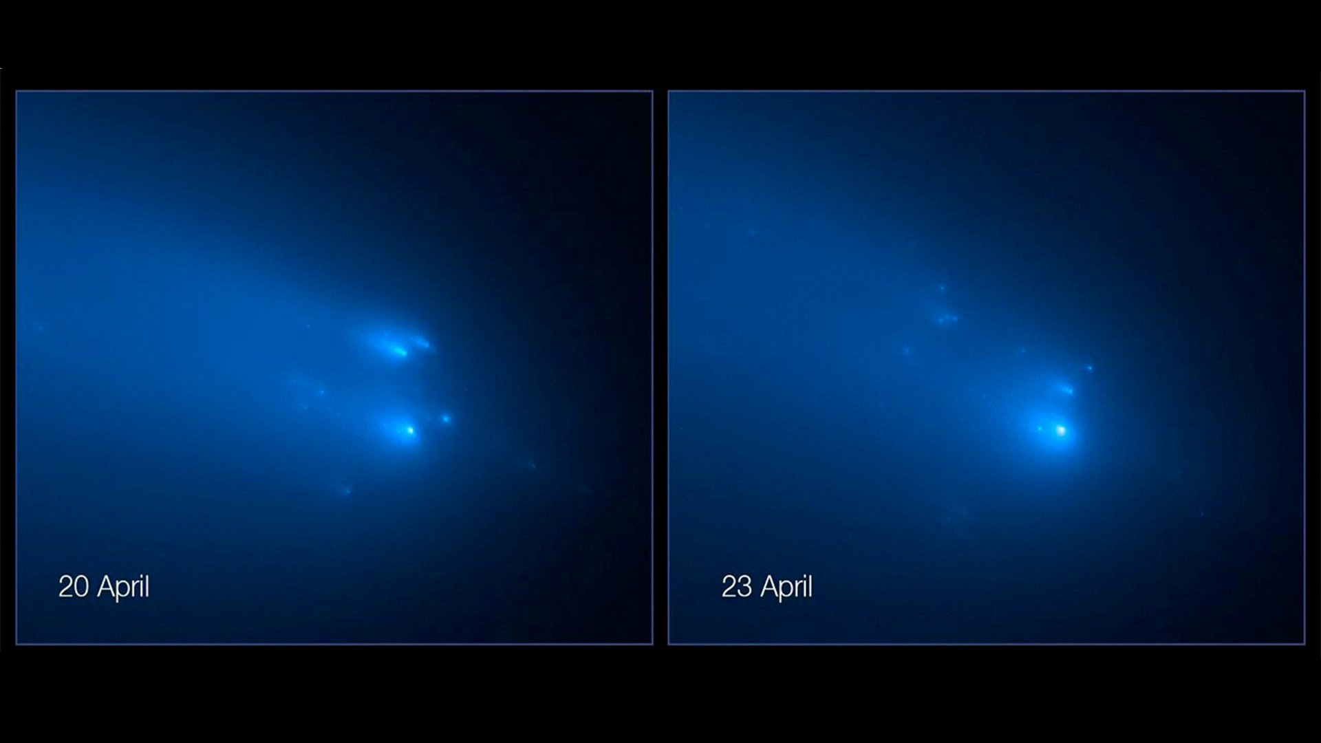 El Hubble capta las imágenes más nítidas de la rotura del cometa Atlas ...