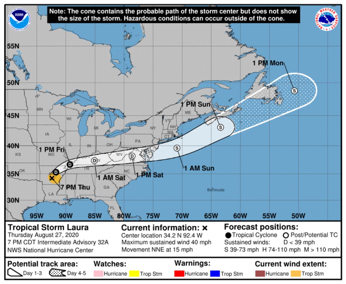 El huracán Laura enfila hacia Arkansas ya como tormenta tropical - La ...