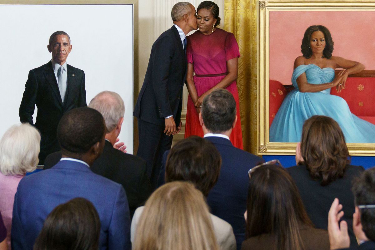 Los Obama al oleo: canas, arrugas, luz y otros detalles que tal vez no viste - La Opinión