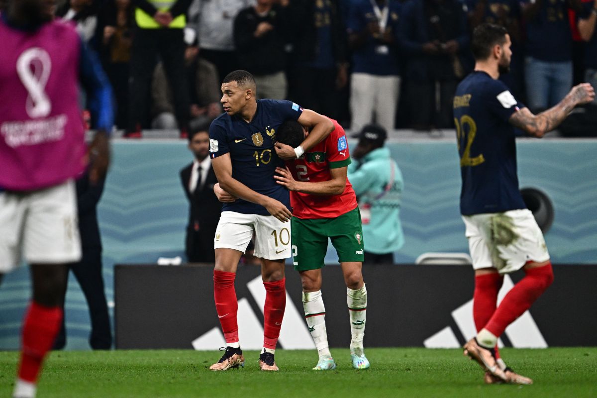 Kylian Mbappé consoló a Hakimi tras la derrota de Marruecos: "No estés ...
