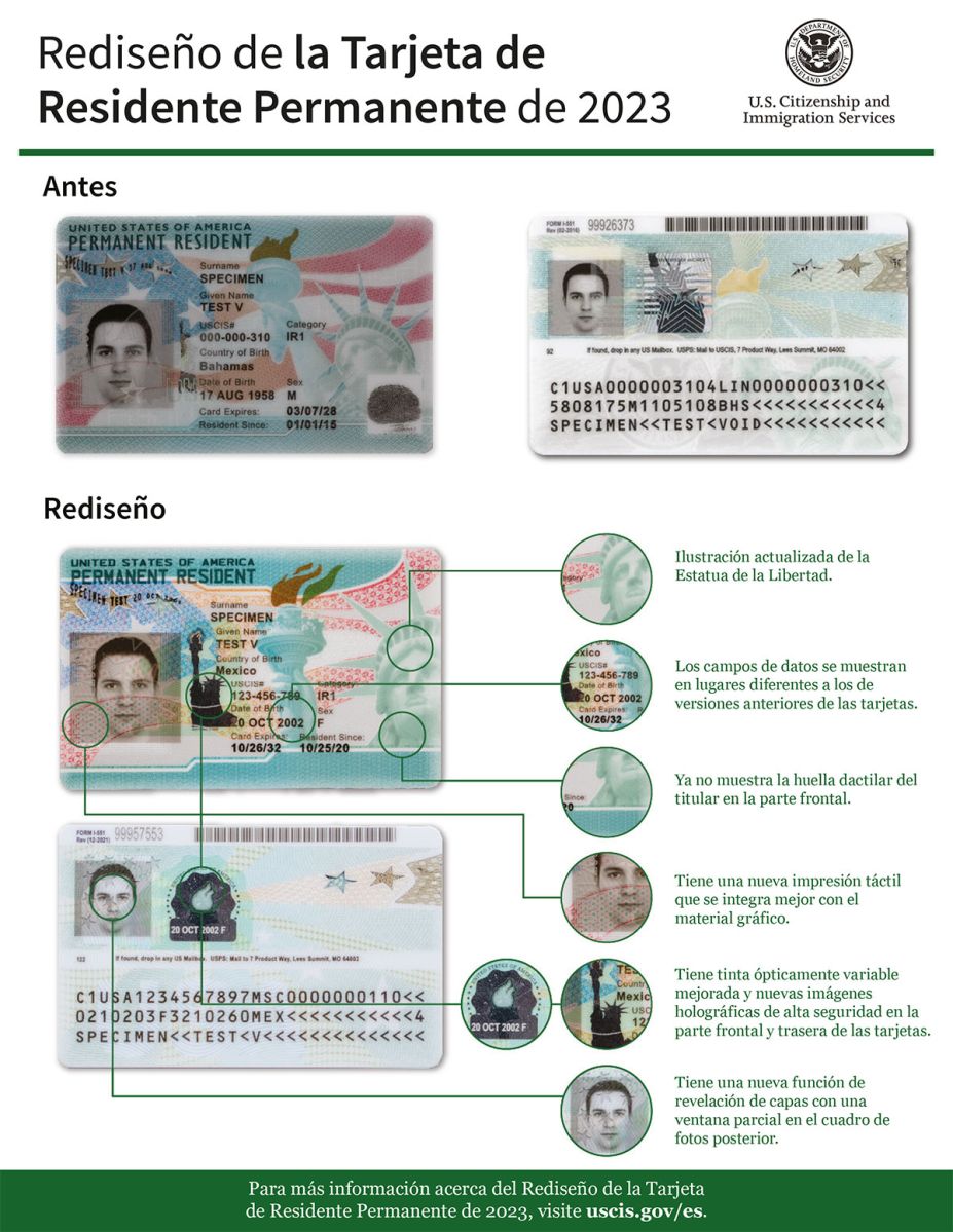Conoce los cambios del nuevo diseño de la Green Card 2023 - La Opinión