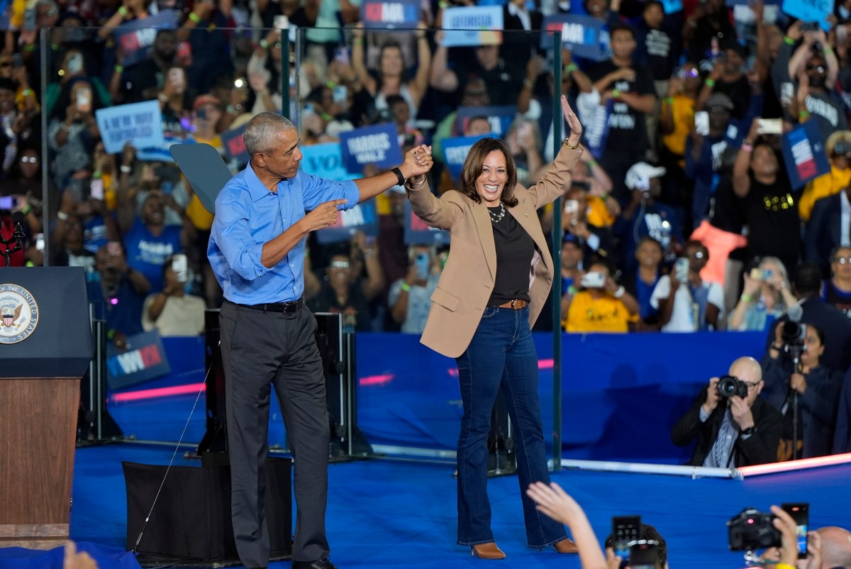 Harris y Obama se unieron por primera vez en un mitin en Georgia para ...