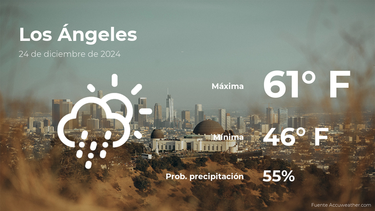 Pronóstico del clima en Los Ángeles para este martes 24 de diciembre ...