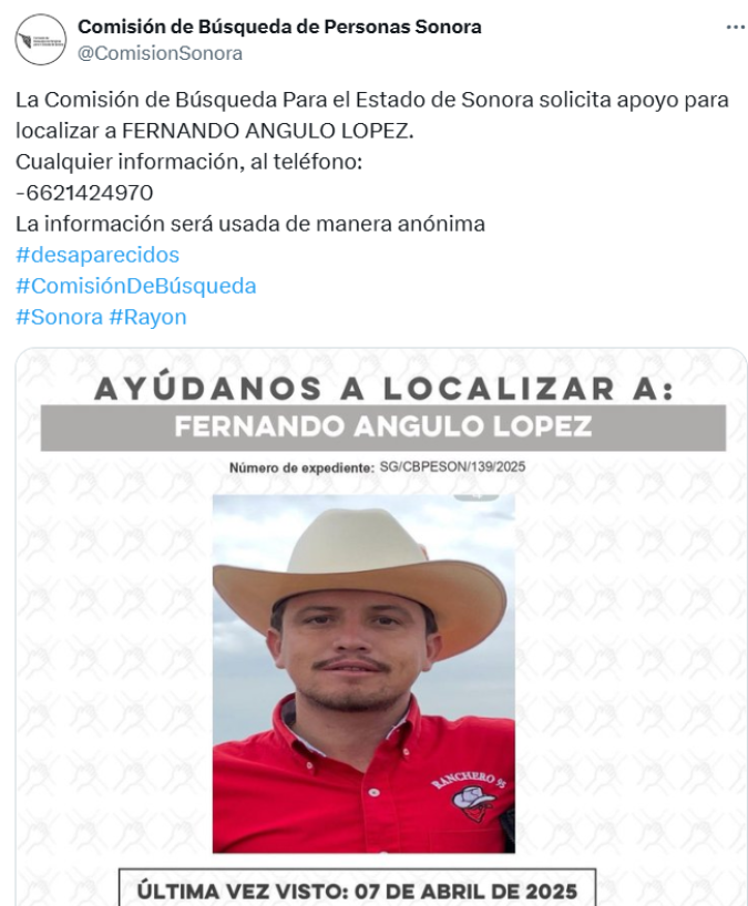 Desaparece el influencer "El Ranchero 95" en Sonora, hallan su auto ...