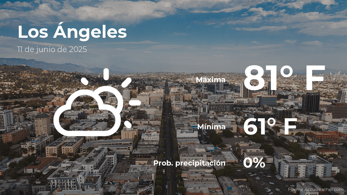 Pronóstico del clima en Los Ángeles para este miércoles 11 de junio ...