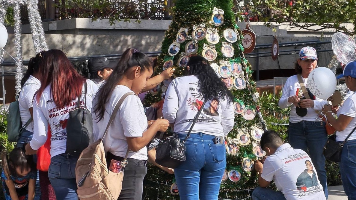 Árbol navideño en Tamaulipas fue adornado con fotos de personas ...